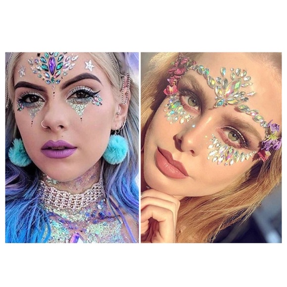 Accessories | Rave Festival Crystal Rhinestone Face Jewels | Poshmark